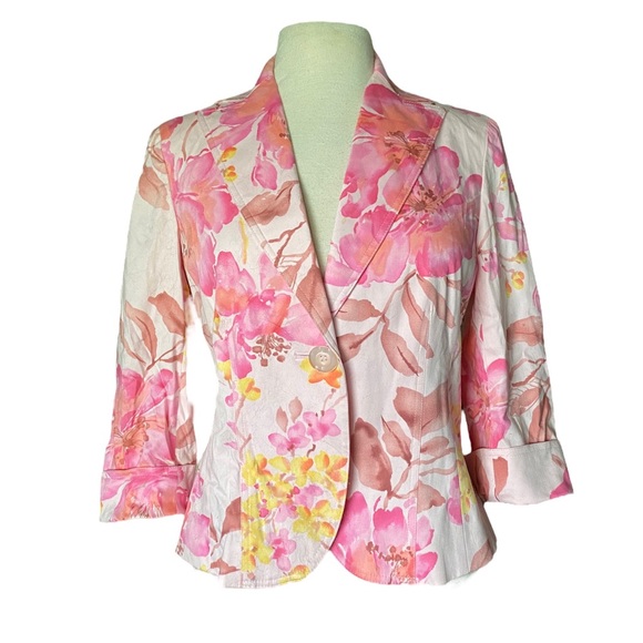 Bandolino | Jackets & Coats | Bandolino Barbie Vibe Pink Floral Cropped ...